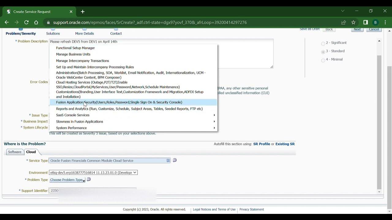 Service Request For Cloning Environments In Oracle Fusion Cloud Youtube
