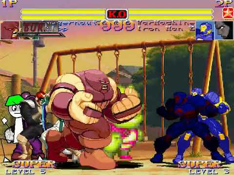 Mugen 4v4 - Juggernaut,Chipp,Captain Falcon,Shrek vs Ghetto War Machine ...