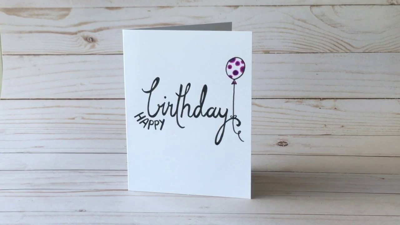 Simple & Elegant DIY Birthday Card | Minimal Supplies Needed | Design ...