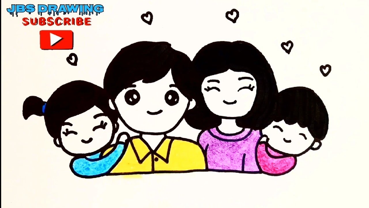 How to draw Family || Family Drawing || Family Drawing Easy || Family ...