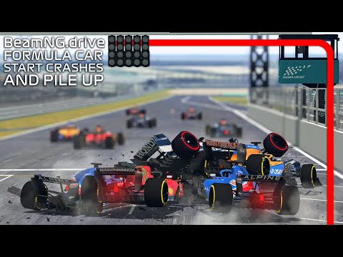 Formula Car Start Crashes #1 | BeamNG.drive | Fr17 F12021 skin  | 60FPS