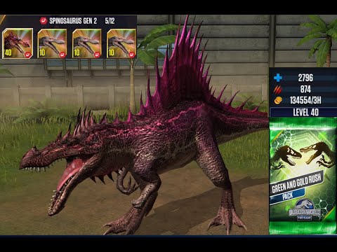 SPINOSAURUS GEN 2 MAX LEVEL BATTLE II Jurassic World The Game II ...