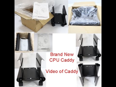 Herman Miller Mobile CPU Stand Adjustable Computer Tower 4 Caster Wheels - YouTube