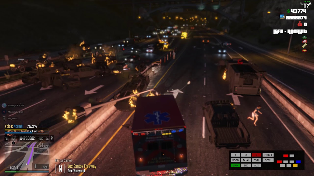 The most insane car accident on freeway in FiveM - YouTube