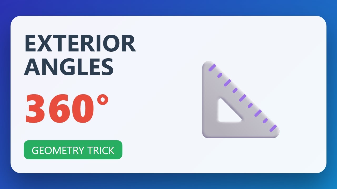 Polygon Exterior Angle Sum Theorem - Geometry Basics Explained - YouTube