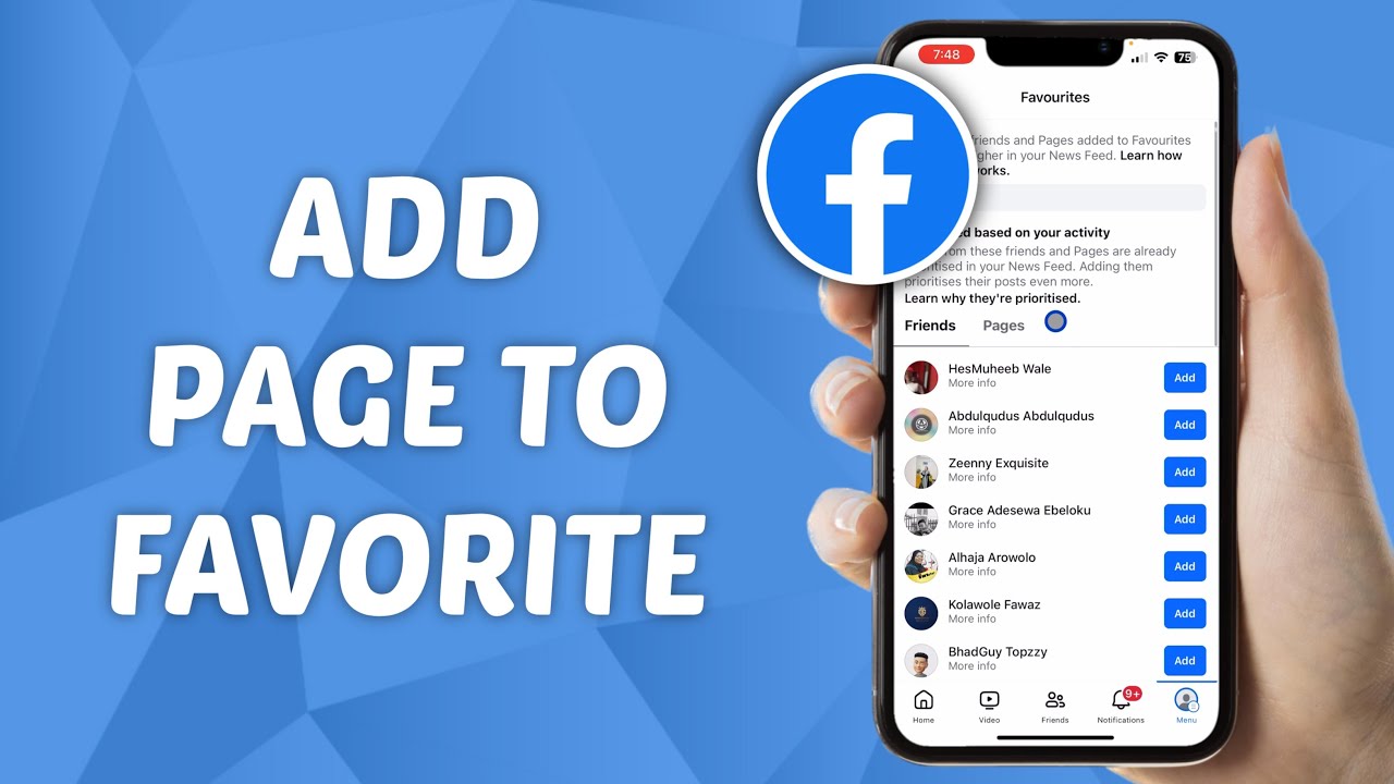 How to Add Page to Favorite on Facebook - YouTube