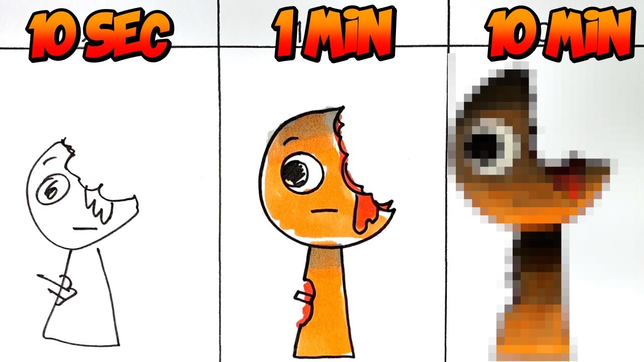 DRAWING SPRUNKI DARK BRUD in 10 min Challenge - YouTube