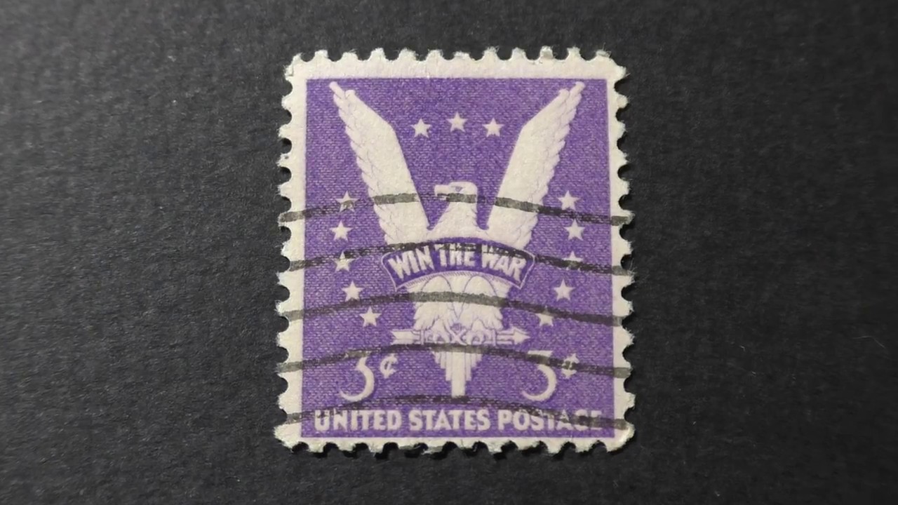 Postage stamp. USA. U.S. Postage. WIN THE WAR. Price 3 cents - YouTube