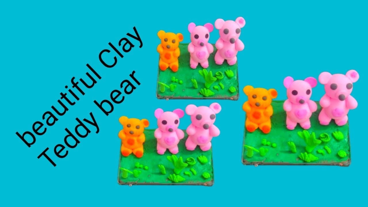 How to make Teddy bear with Clay - YouTube