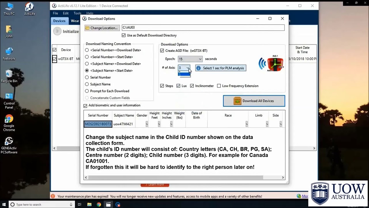 ActiLife Demo Video: Downloading Data - YouTube