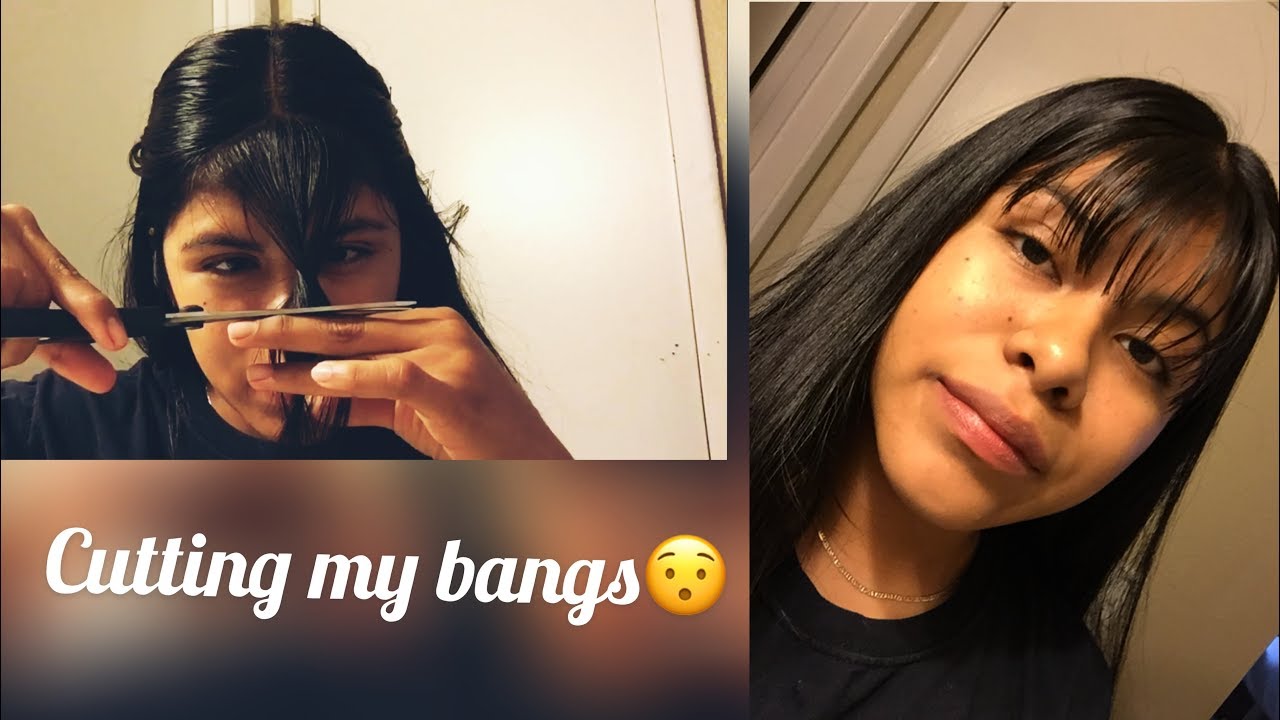 CUTTING MY OWN BANGS!! *FAIL* - YouTube