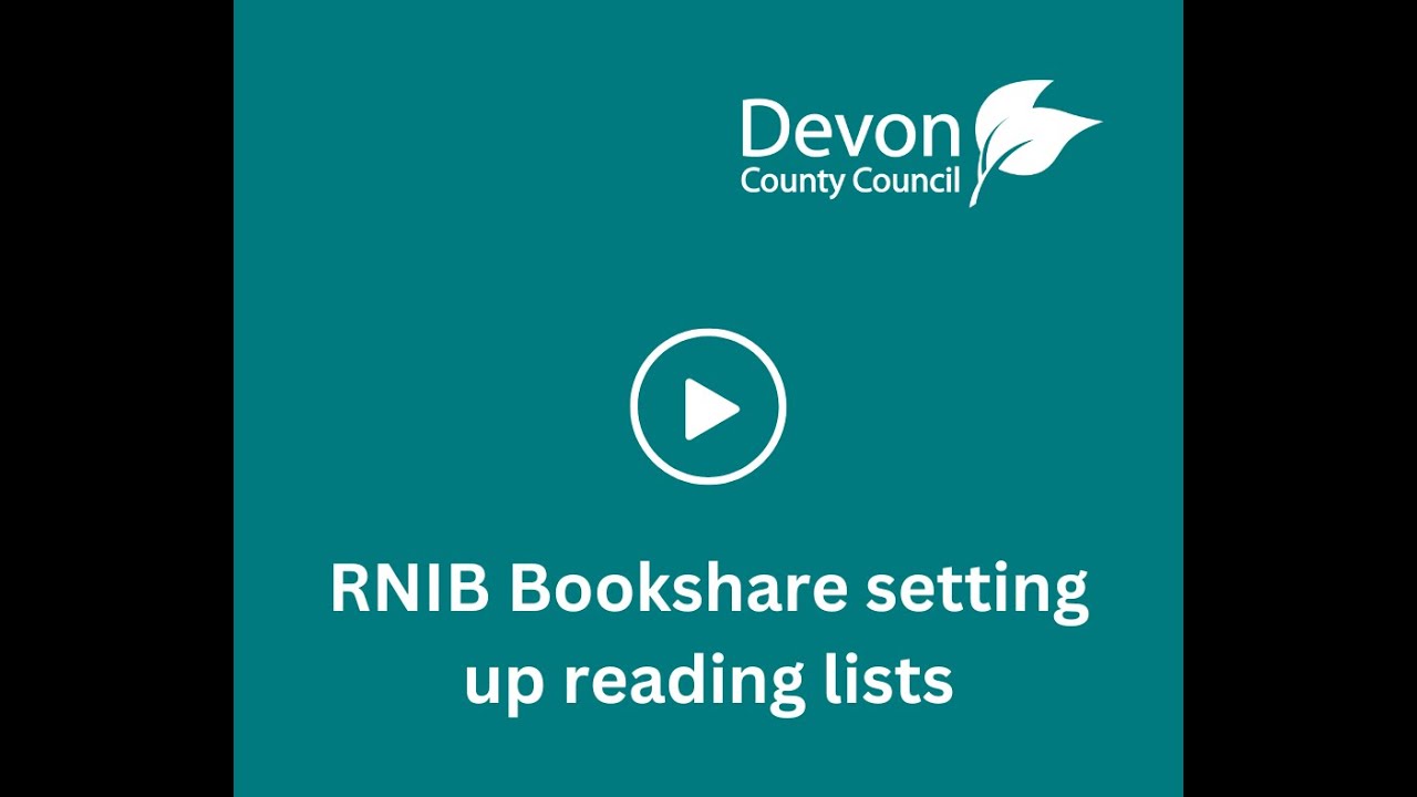 RNIB Bookshare setting up reading lists - YouTube