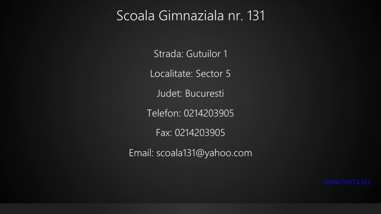 Scoala Gimnaziala nr. 131 Sector 5 - YouTube
