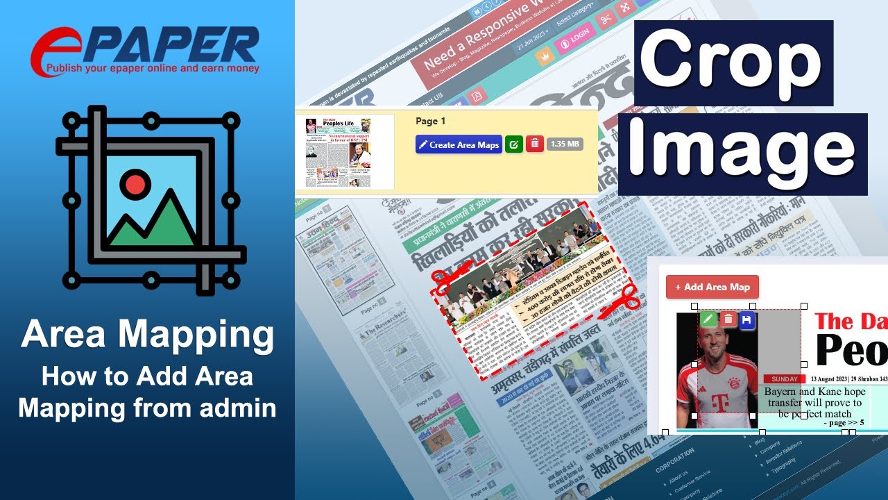 How to Add Area mapping from admin in ePaper CMS - YouTube