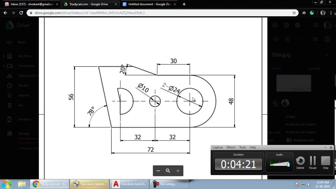 Part 1: Drafting a simple drawing in AutoCAD. - YouTube