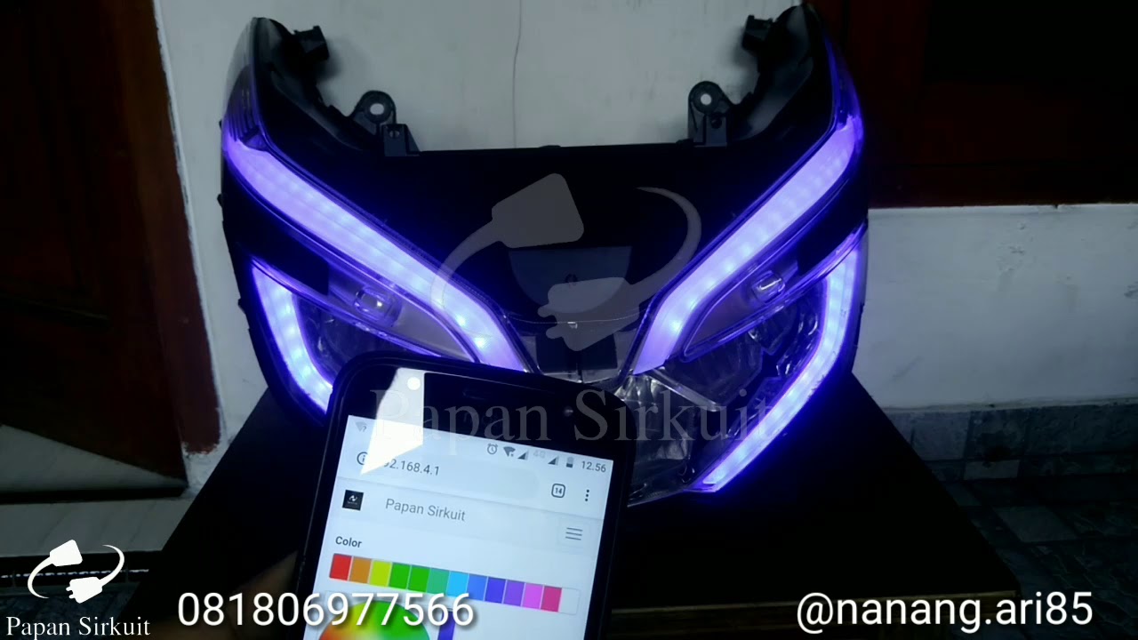 Custom DRL Headlamp Honda PCX - Wifi - YouTube