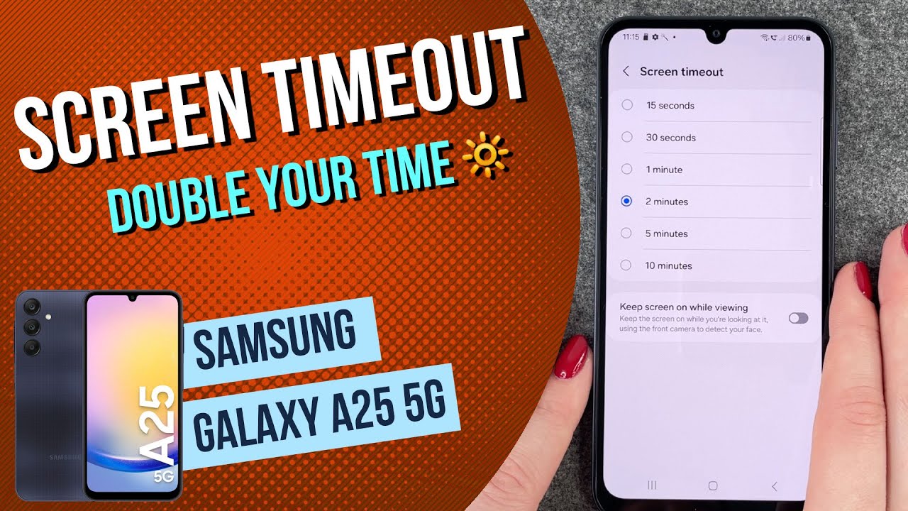 Samsung Galaxy A25 5G How to customize the screen timeout - YouTube