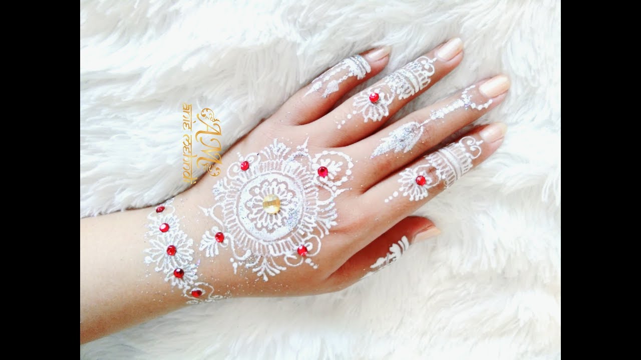 White Henna Design for Wedding - Easy DIY Henna #61 - YouTube