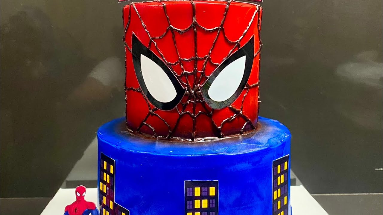 Spiderman two-tier cake. 🕷️ - YouTube