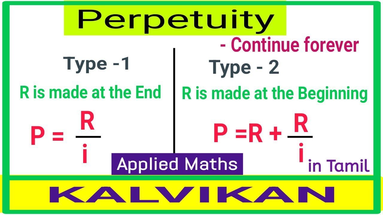 Applied Maths Perpetuity in Tamil / Class 12 / Financial Mathematics ...