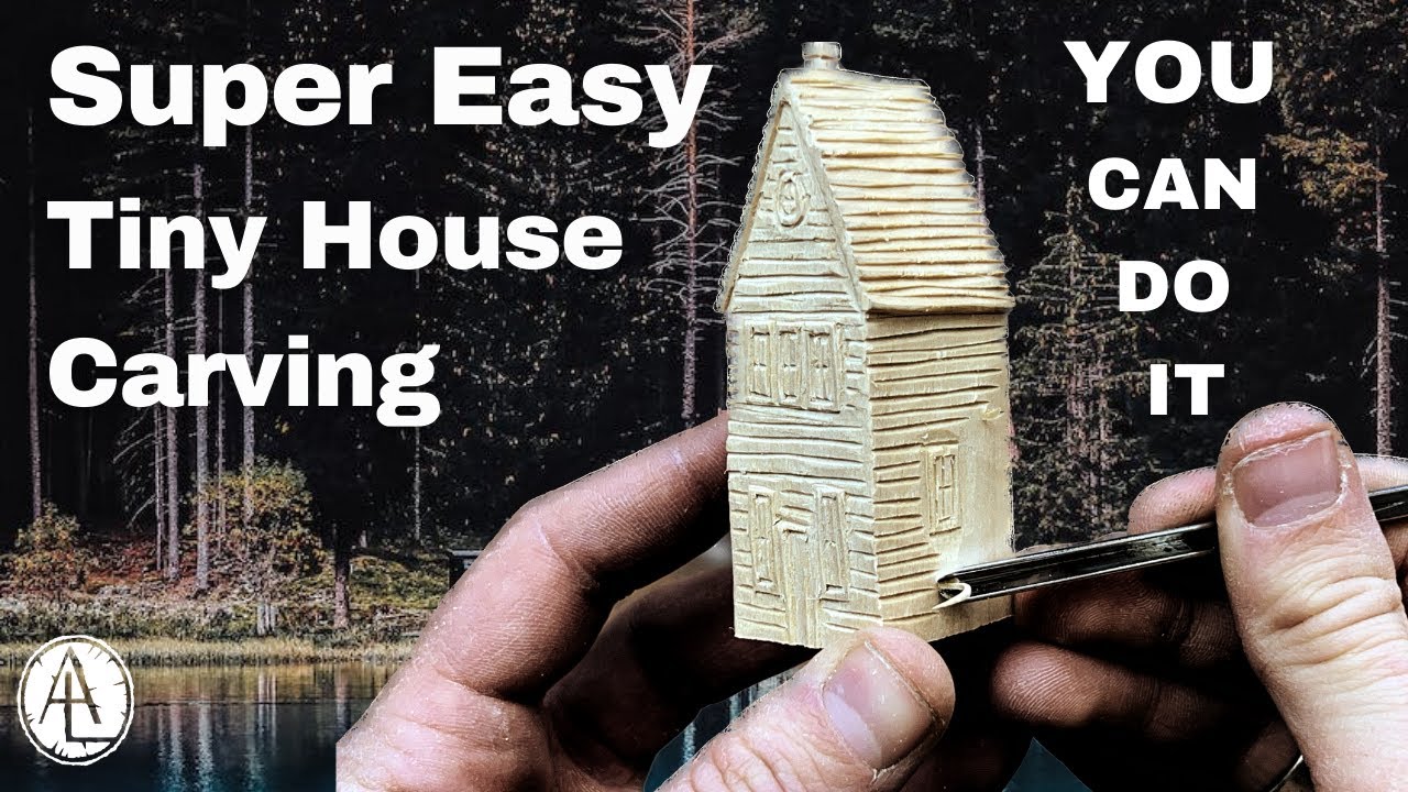 Carve a Little House From a Block of Wood--Beginner Woodcarving - YouTube