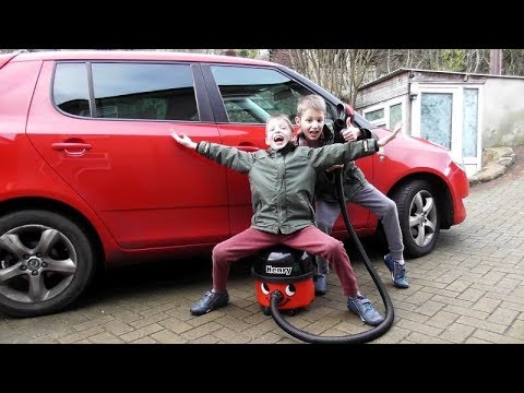 Boys VACUUMING DIRTY CAR Carpets ~ Henry the Hoover ASMR SOUND, Numatic ...