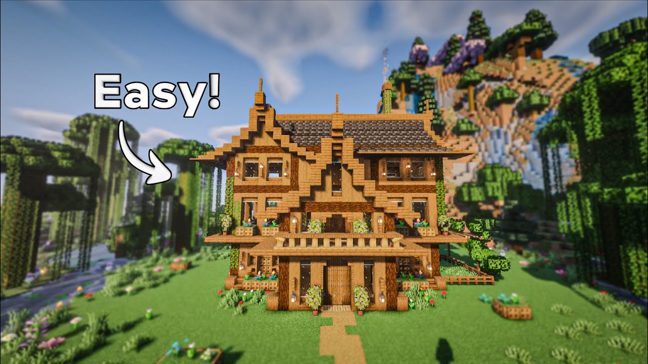 Minecraft: How To Build A Wooden House | Easy Survival Base - YouTube