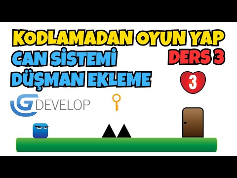 GDevelop 5 ile Kod Yazmadan Oyun Yapıyoruz | Can Sistemi ve Düşman Ekleme | Ders 3