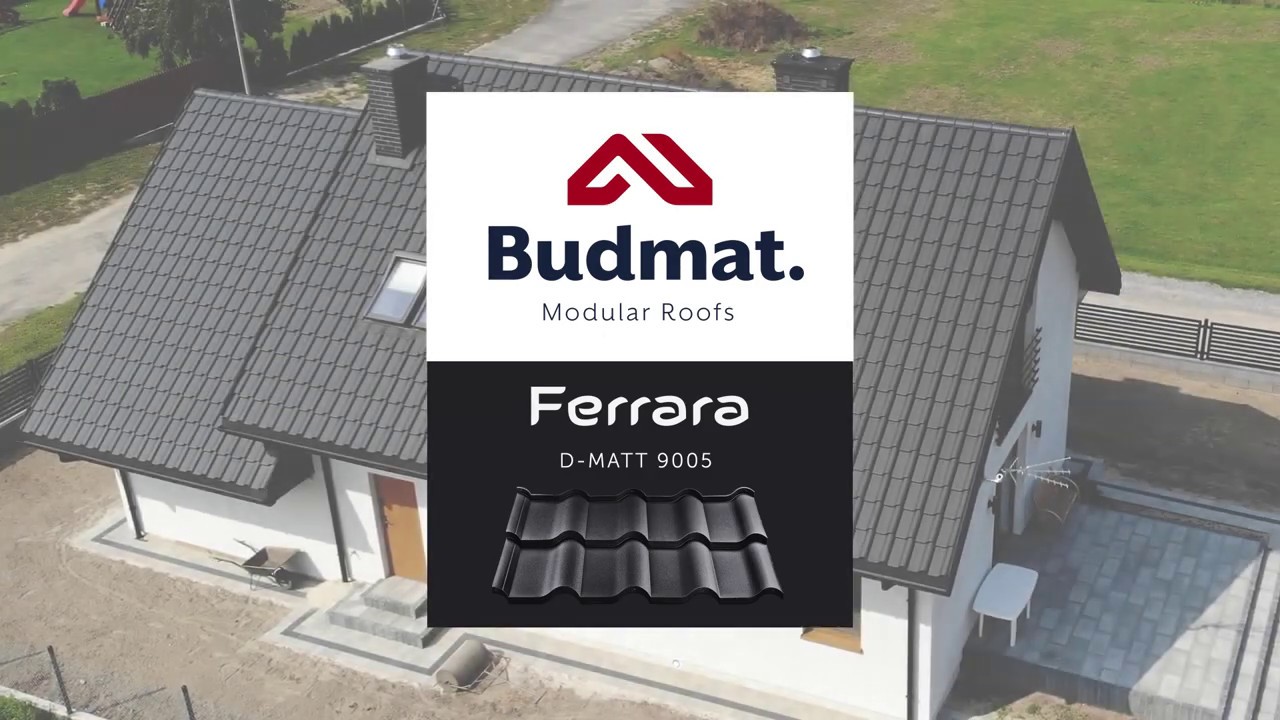 Budmat Ferrara modular roof D-Matt 9005 + Proaqua PVC gutter system ...