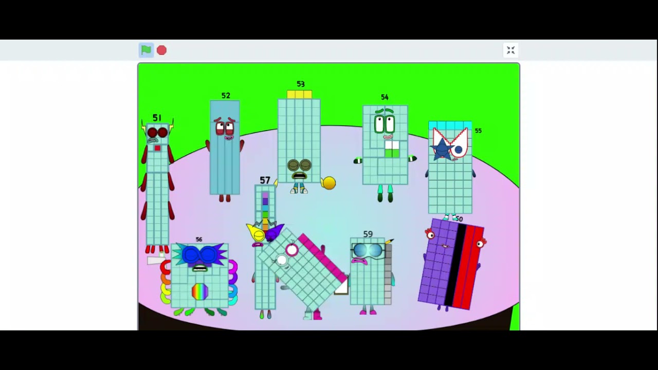 Numberblocks band 51-60 (each sound on the end) - YouTube