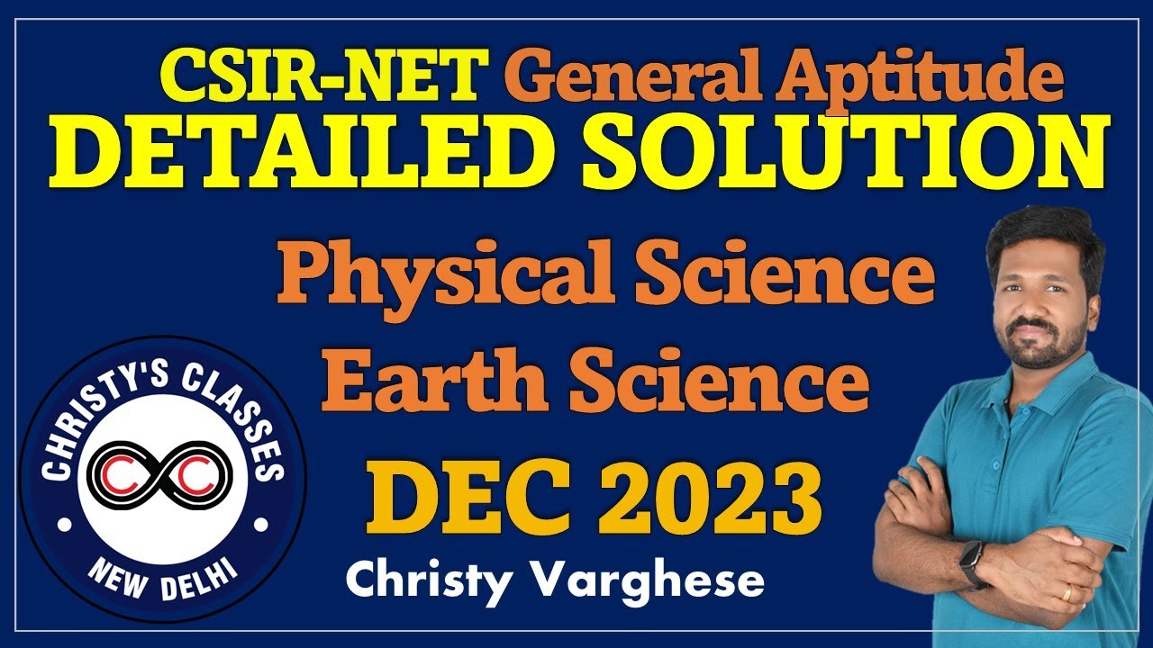 CSIR-NET DEC 2023 Part A | Full Solutions | Physical Sciences | Earth ...