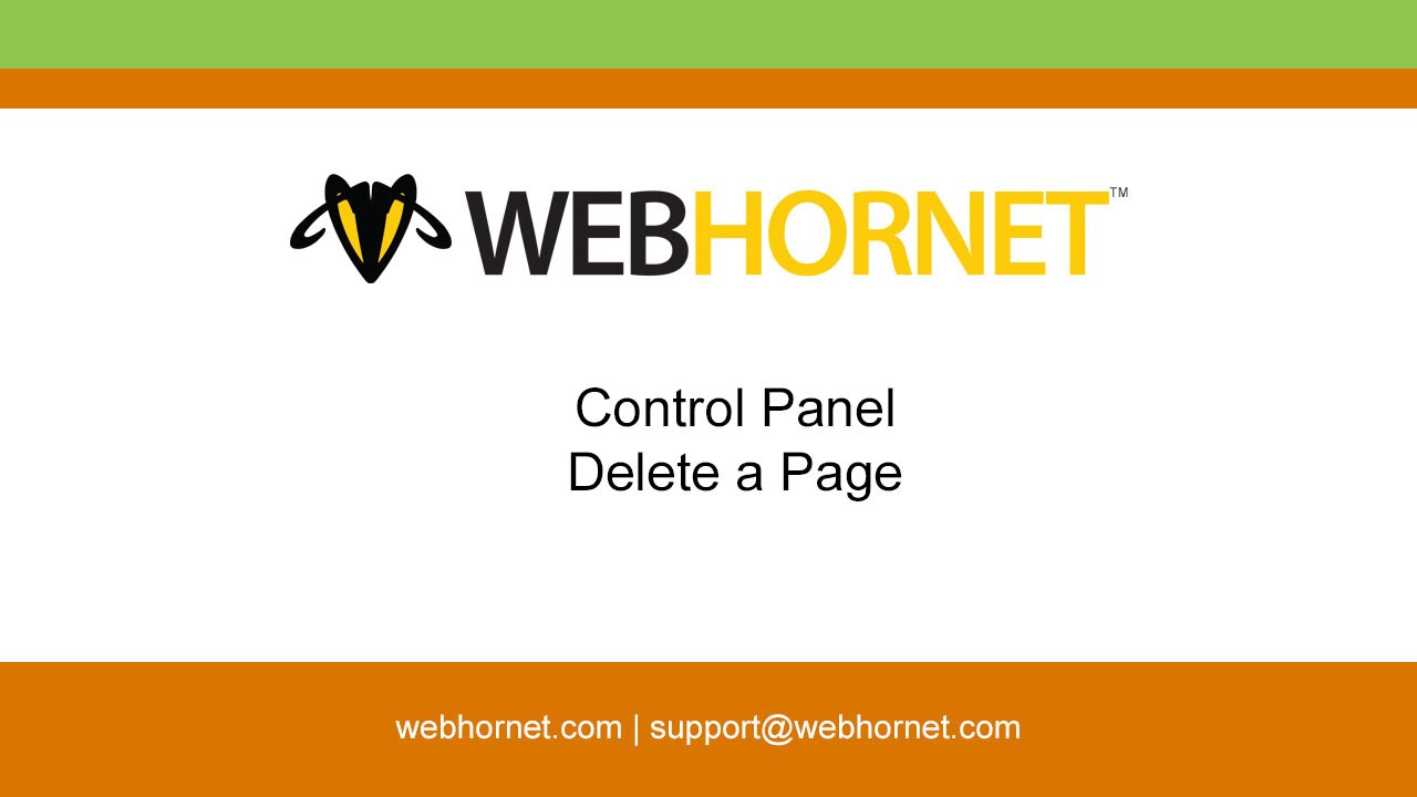 Control Panel Delete Page - YouTube