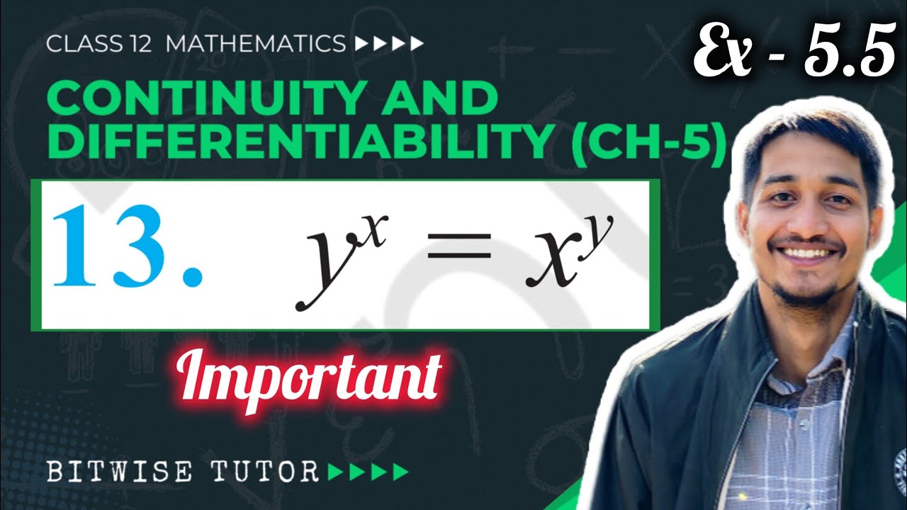 Q13 | If x^y=y^x , then find (dy/dx) | Find dy by dx if x power y equal ...