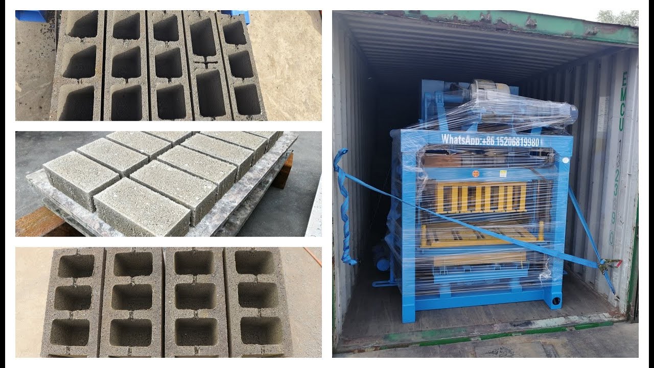 how qtj4-25 automatic hollow block making machine produce 8, 6, 4 inch ...