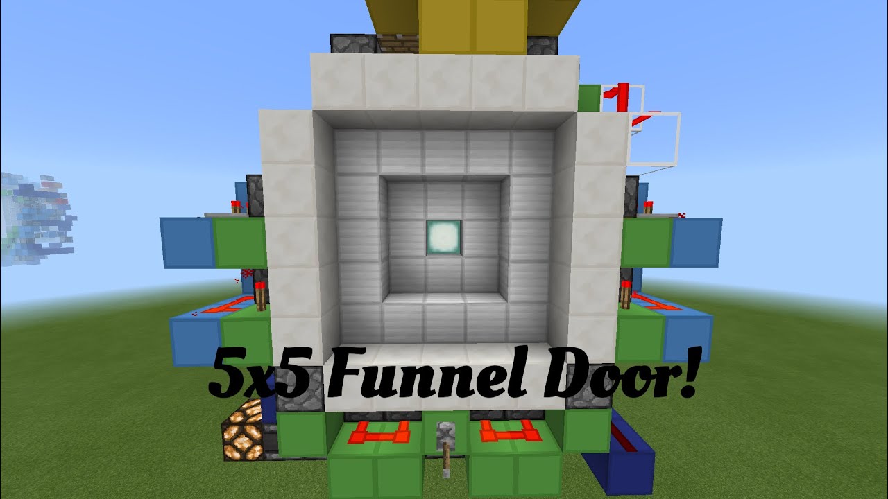 Minecraft BE: Fast and Compact 5x5 funnel door! - YouTube