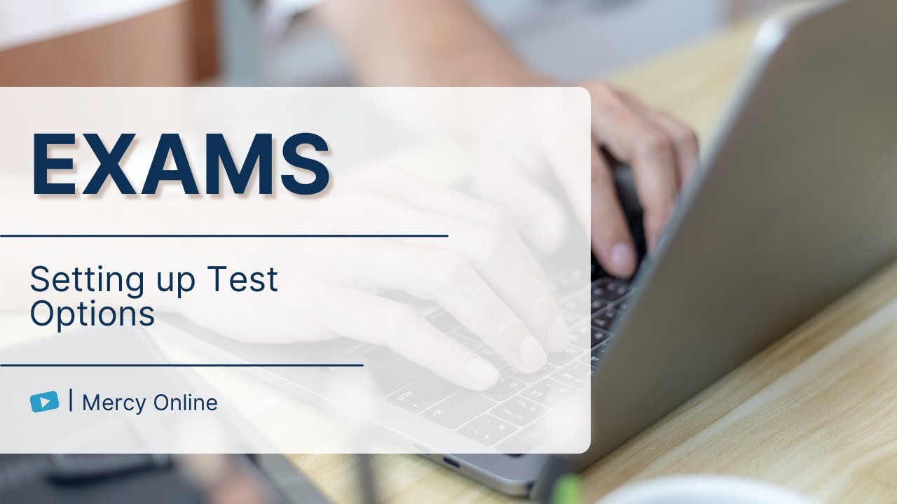 Setting up Test Options - YouTube
