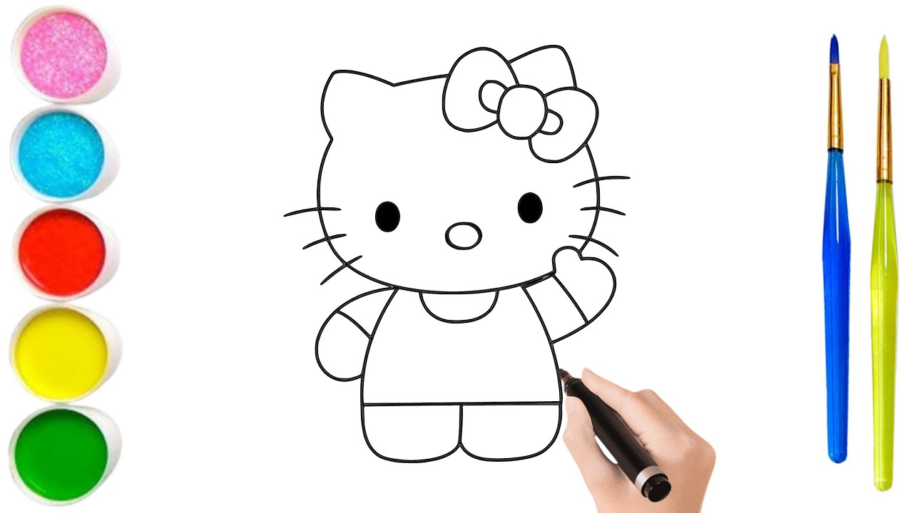 Easy Hello Kitty Drawing for Kids | Simple Step by Step Hello Kitty ...