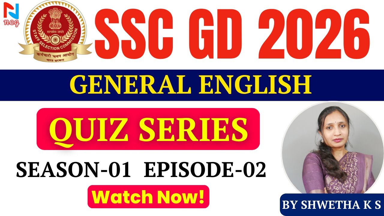 SSC GD ENGLISH | Model Questions | By Shwetha KS | S1 Ep 2 #sscgd2026 # ...