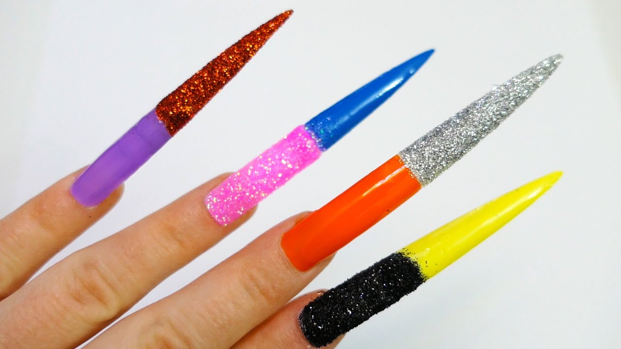 Super Extra Long Nail Design compilation 2023, Shimmer Glitter Nail ...