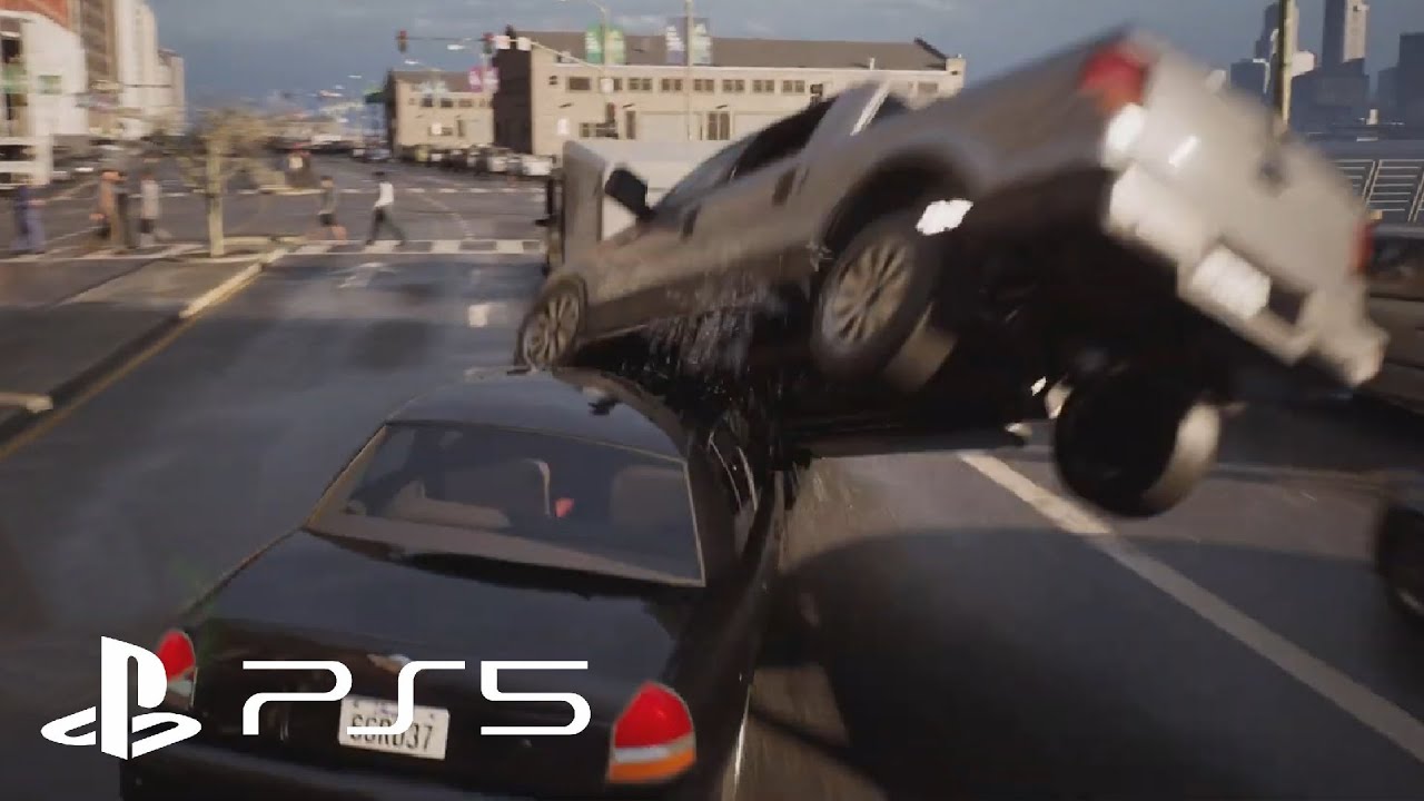 Car Crash Truck Test Unreal Engine 5 (PS5) The Matrix Awakens - YouTube