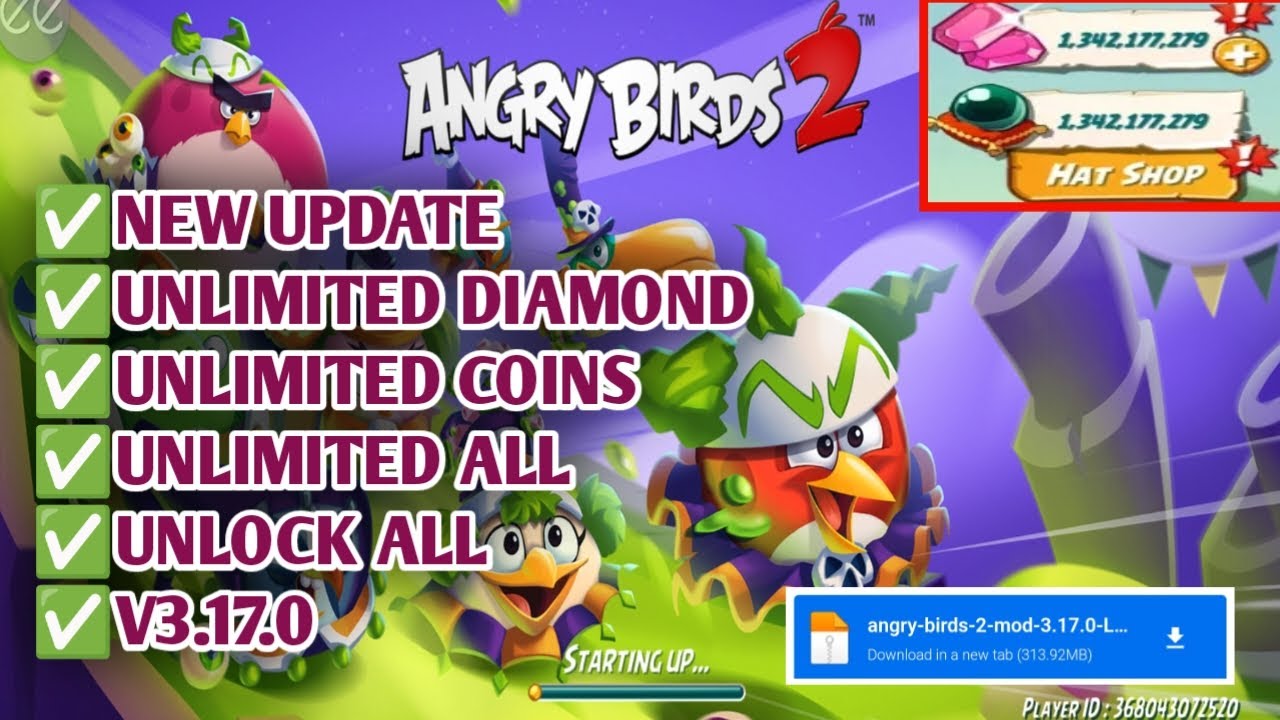 Angry birds 2 mod apk v3.17.0 terbaru 2023 save data angry birds 2 ...
