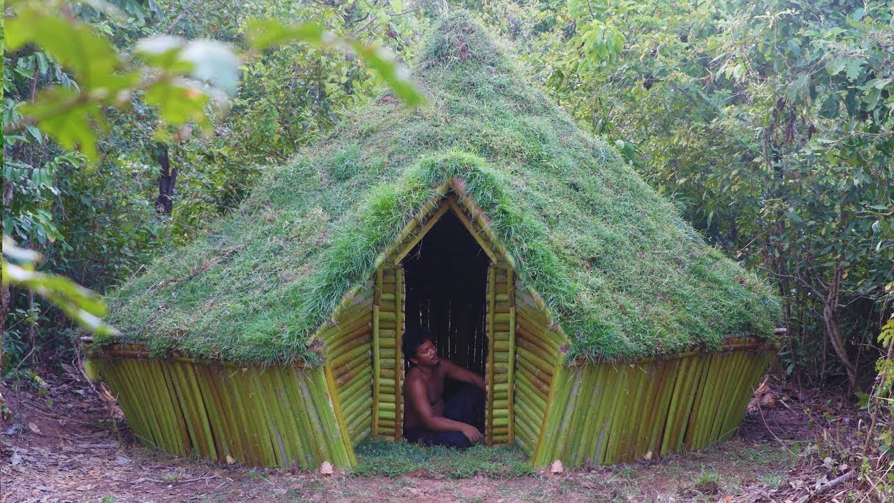 Build The Most Beautiful Ancient House in Deep Jungle By Ancient Skill ...