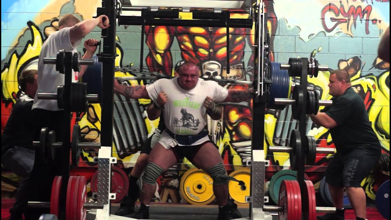 Wayne Howlett squatting 380kg two reps - YouTube