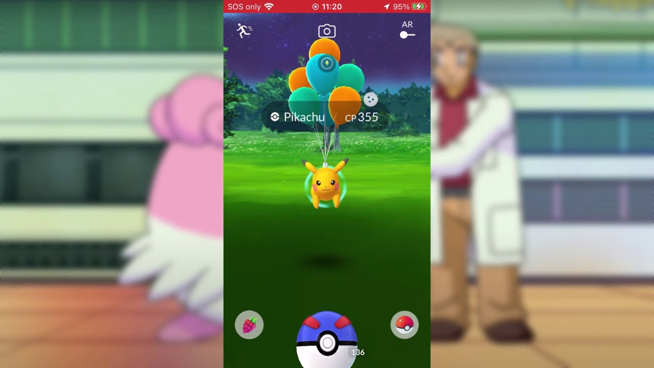 Pokémon GO: Caught Shiny Balloons Pikachu - YouTube