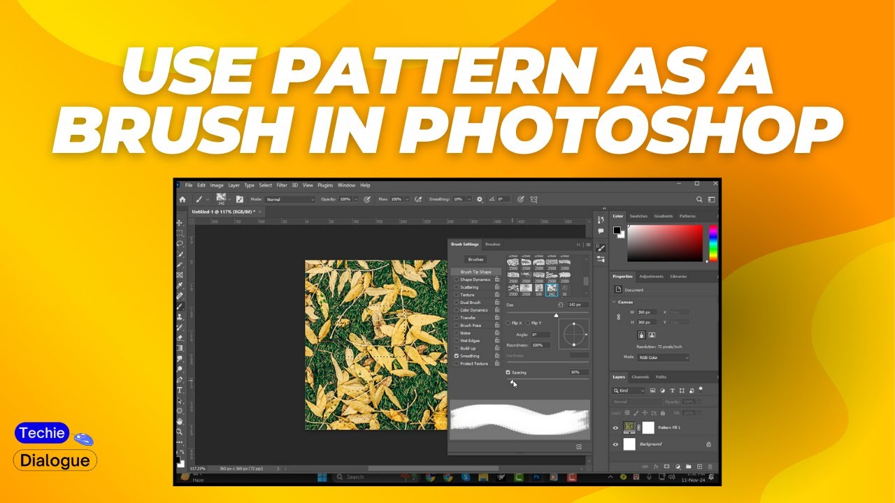How to Use a Pattern as a Brush in Photoshop - YouTube