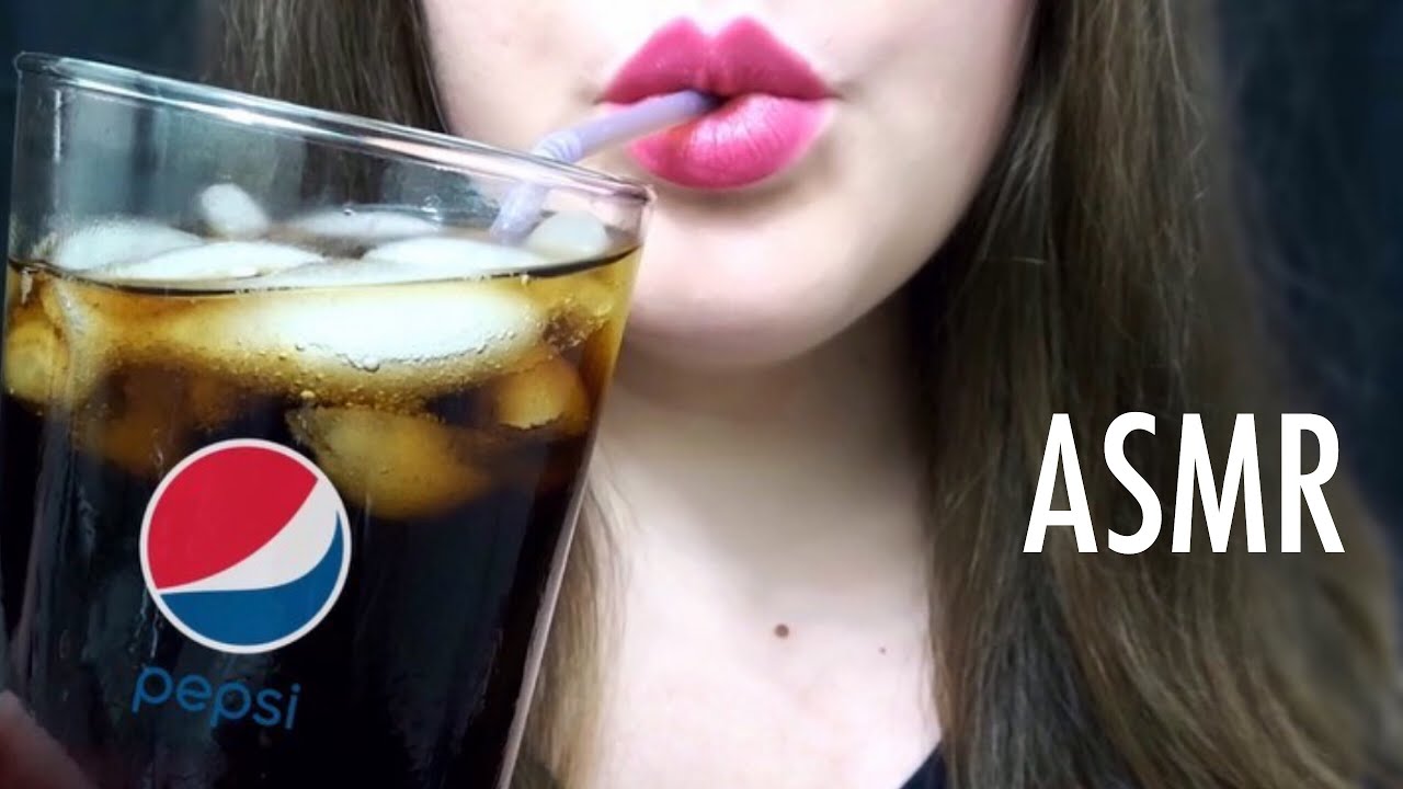 ASMR Drinking PEPSI & Eating ICE 🥤 SATISFYING Fizzy Soda Sounds! - YouTube