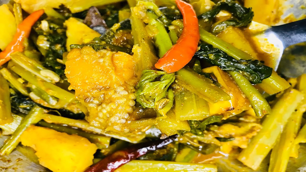 Bengali Traditional Recipe Pui Shaker Chorchori | Malabar Spinach Sabji ...