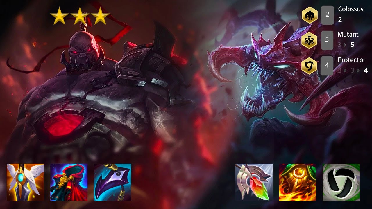 TFT MUTANT, COLOSSUS and PROTECTOR build, Teamfight tactics set 6 - YouTube