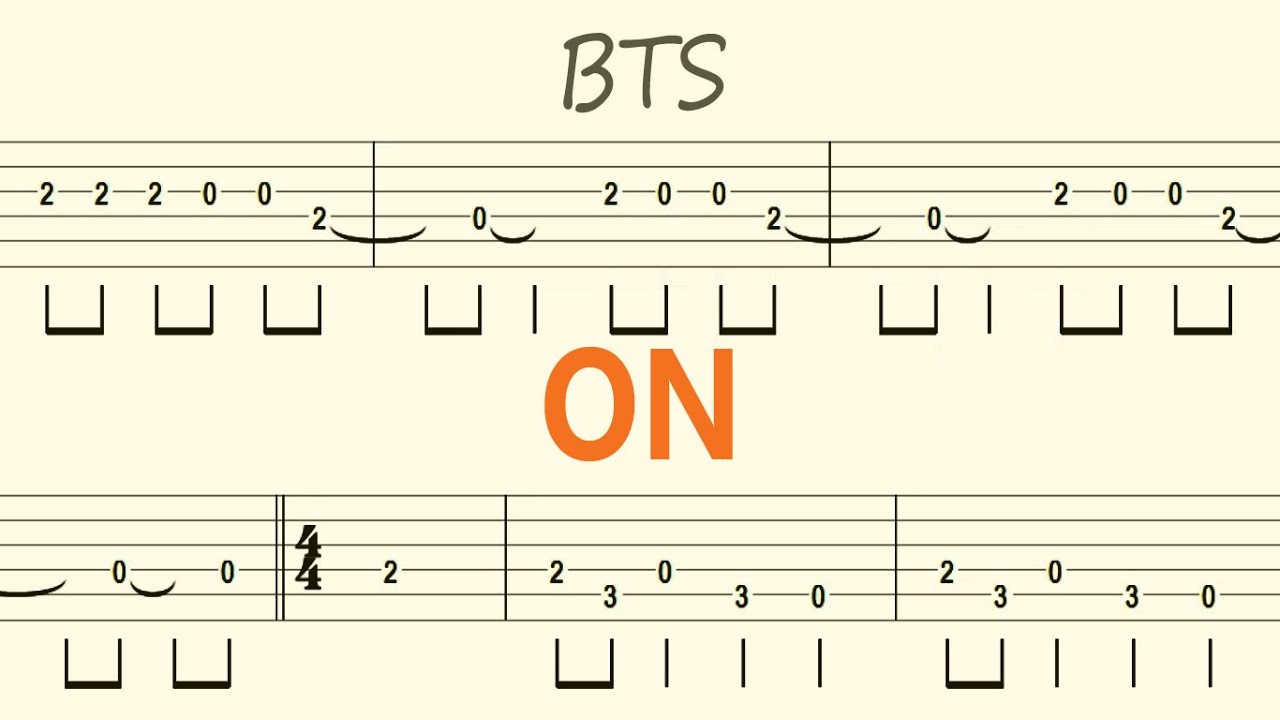 ON / BTS / Guitar Solo Tab+BackingTrack - YouTube
