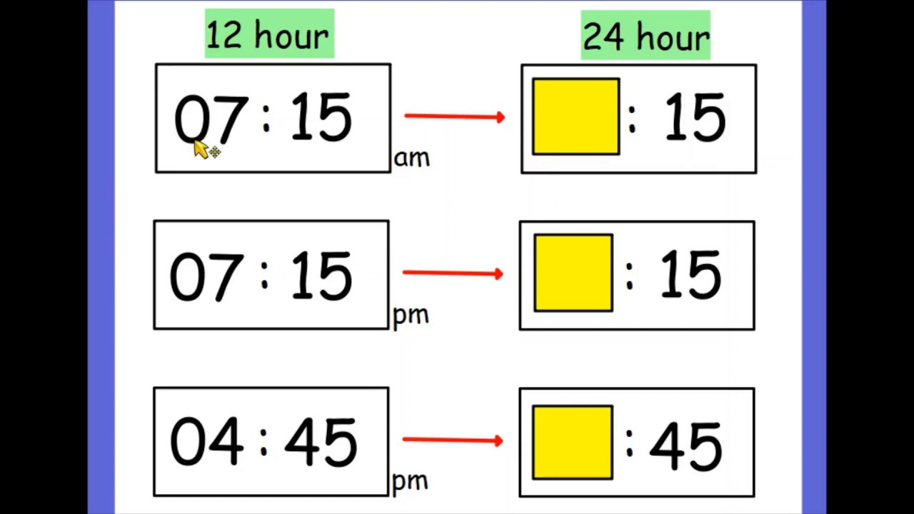 Home Learning 5 (Y4) - 24 Hour Clocks - YouTube